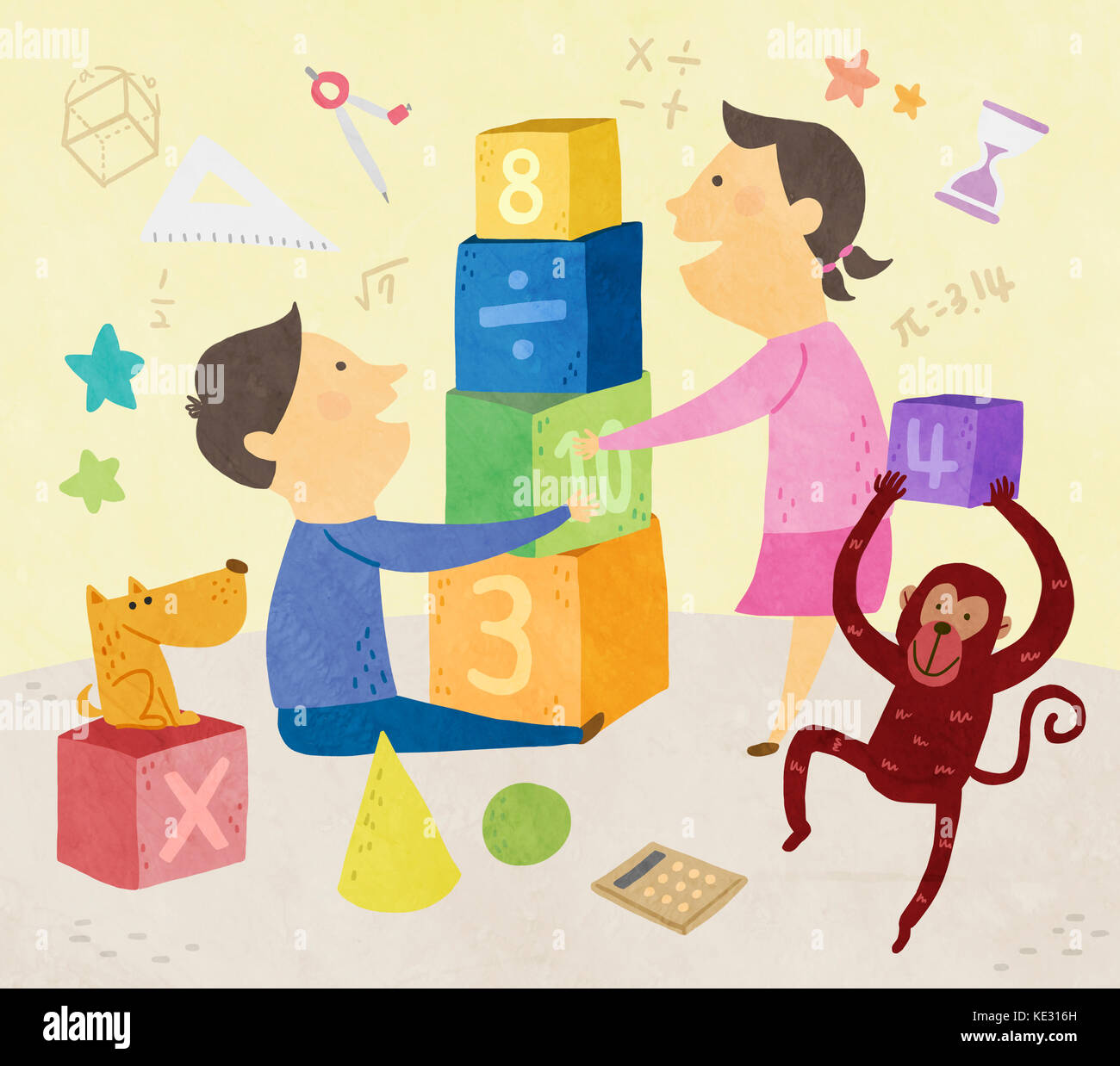 Children learning mathematics Stock Photo - Alamy