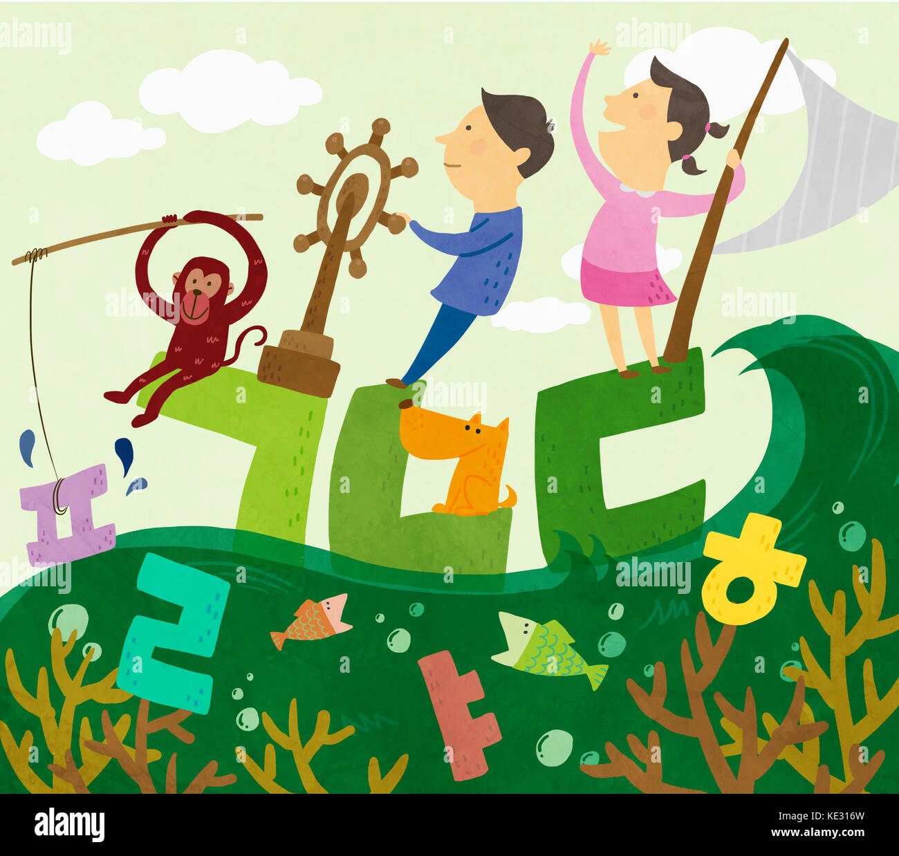 Children learning Korean Stock Photo - Alamy