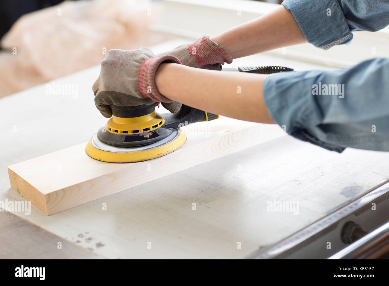 Woodworker at work Stock Photo - Alamy