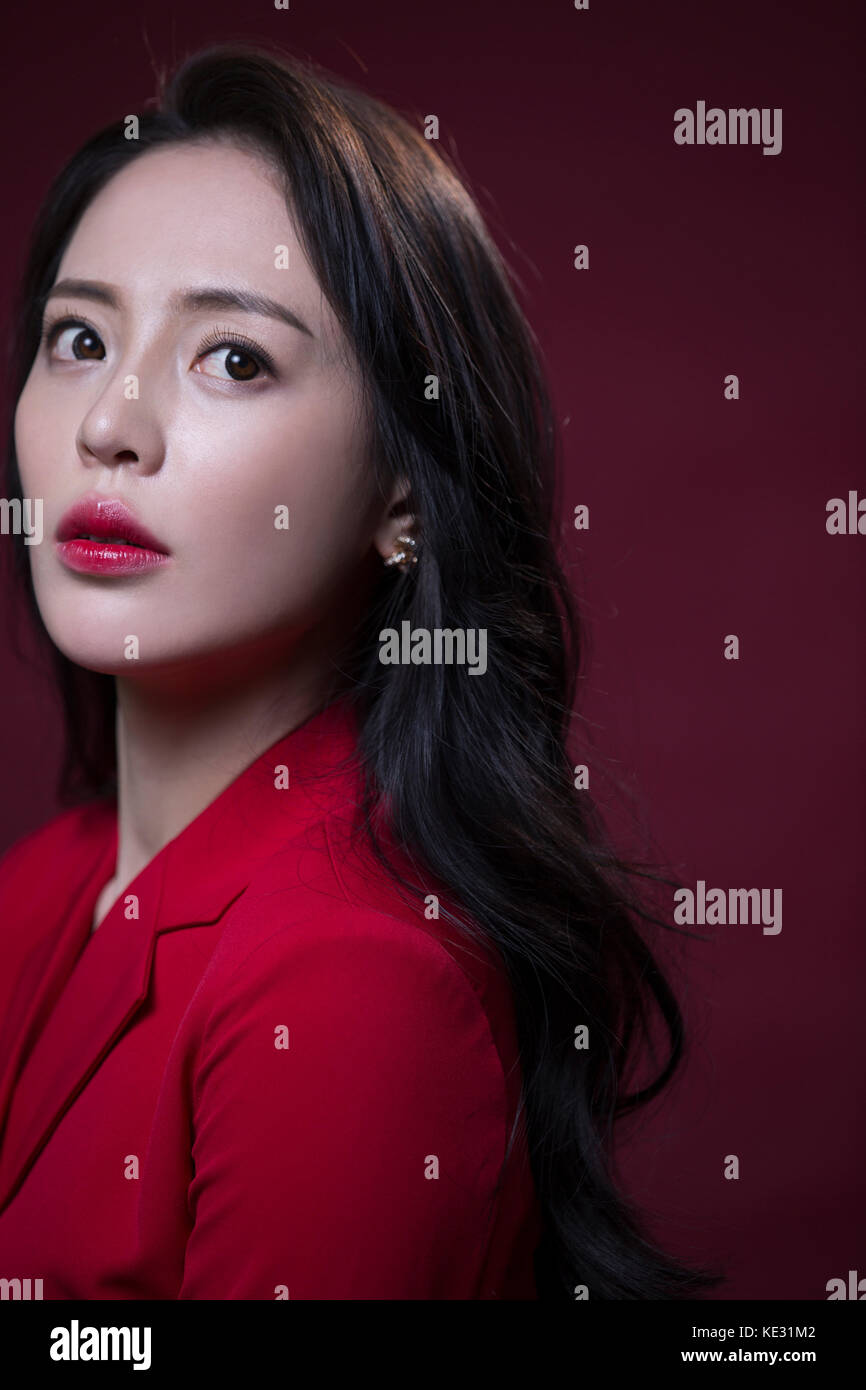 Red hair woman beauty indoors hi-res stock photography and images - Alamy