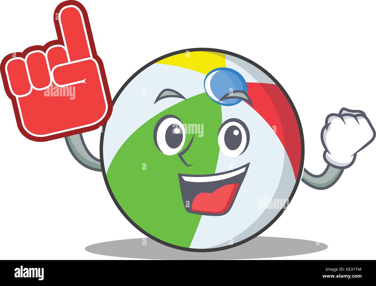 Foam finger ball character cartoon style Stock Vector Image & Art - Alamy