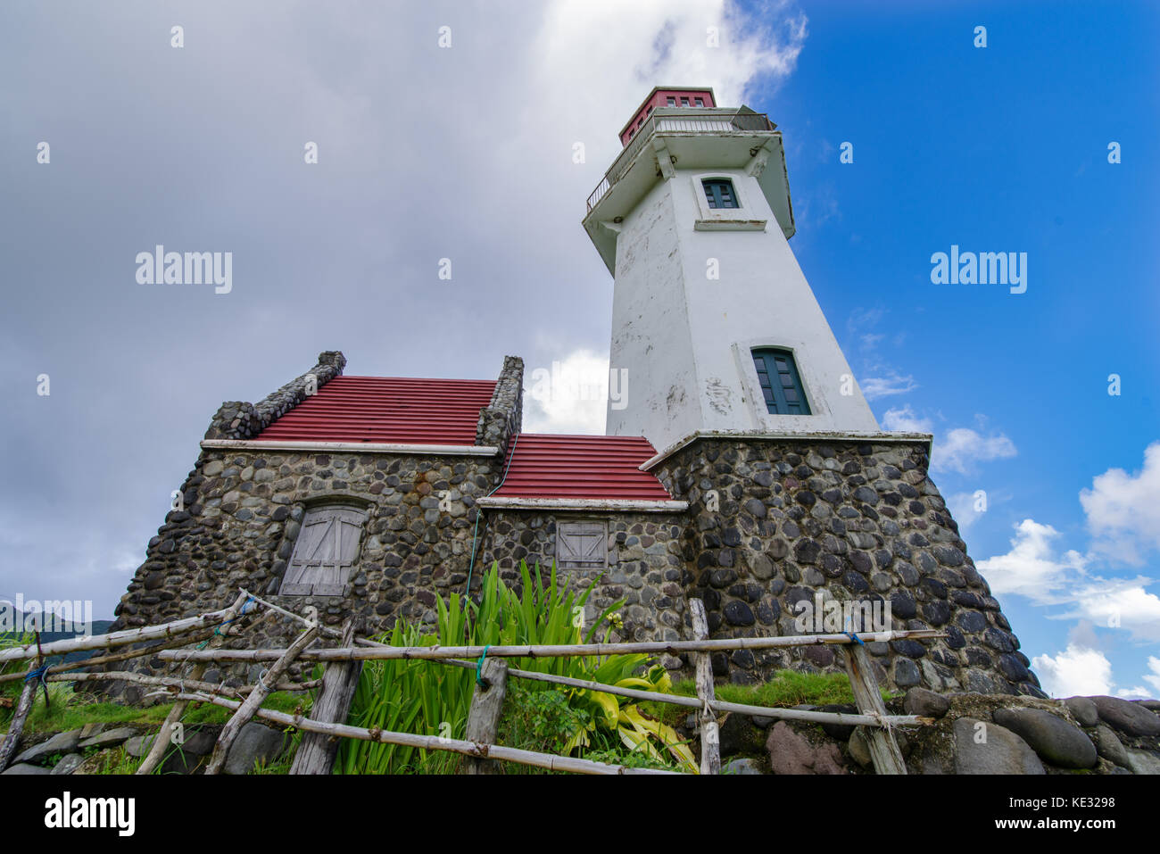Lighthouse Mahatao Hilll at Batan Island , Batanes, Philippines Stock ...