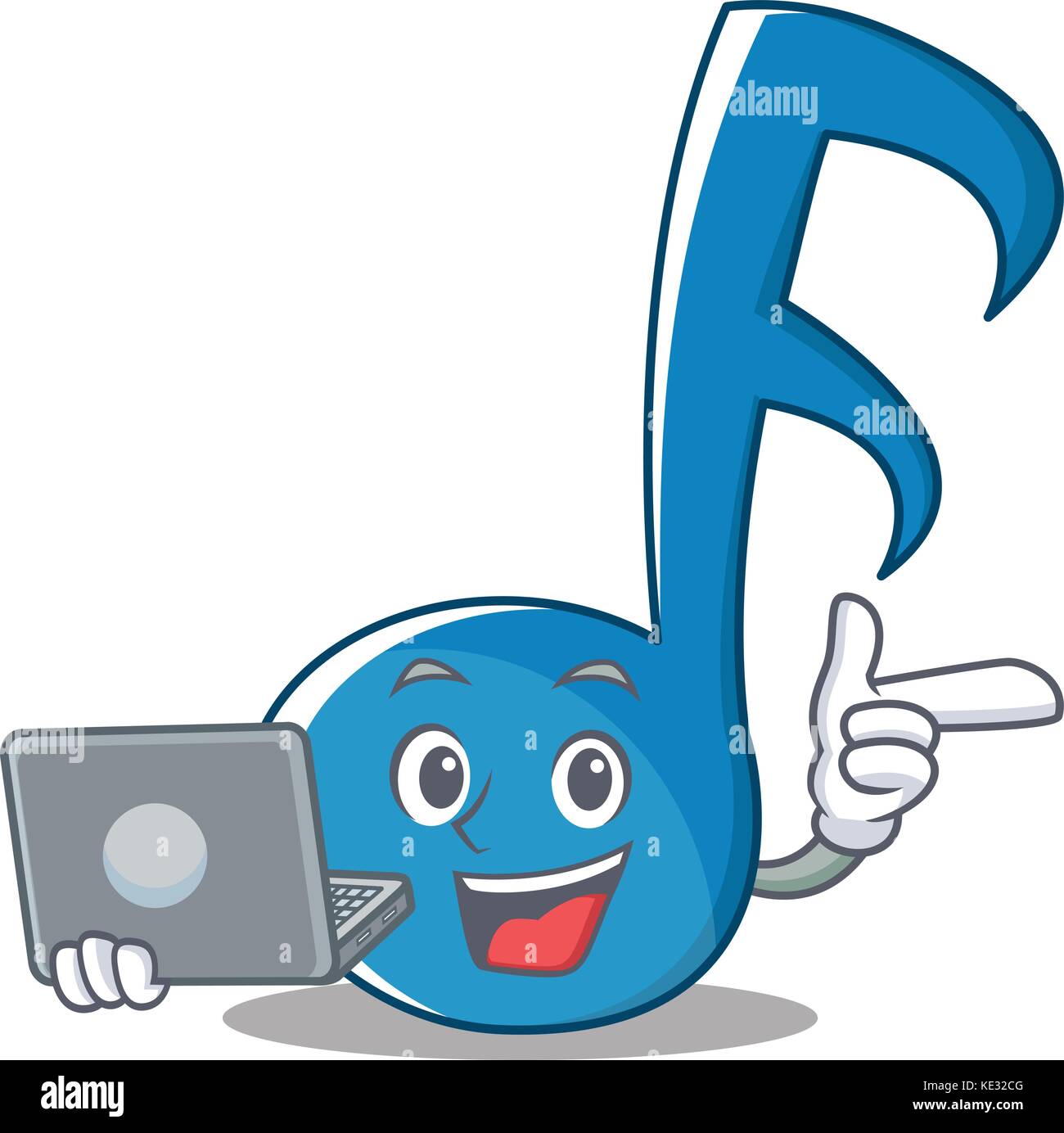 With Laptop Music Note Character Cartoon Stock Vector Image & Art - Alamy