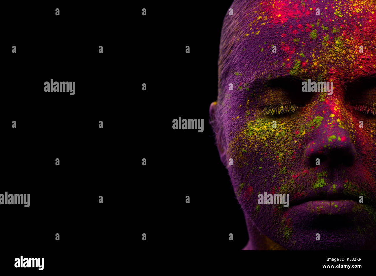 Hindu face paint green hi-res stock photography and images - Alamy