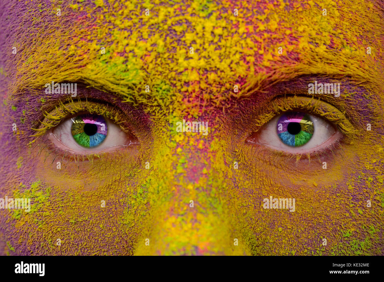 Hindu face paint green hi-res stock photography and images - Alamy