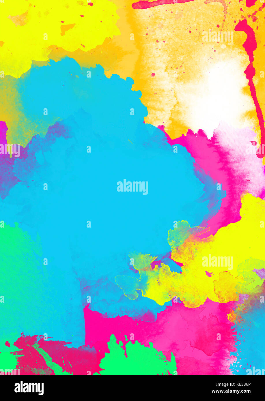Colorful watercolor smudges Stock Photo - Alamy