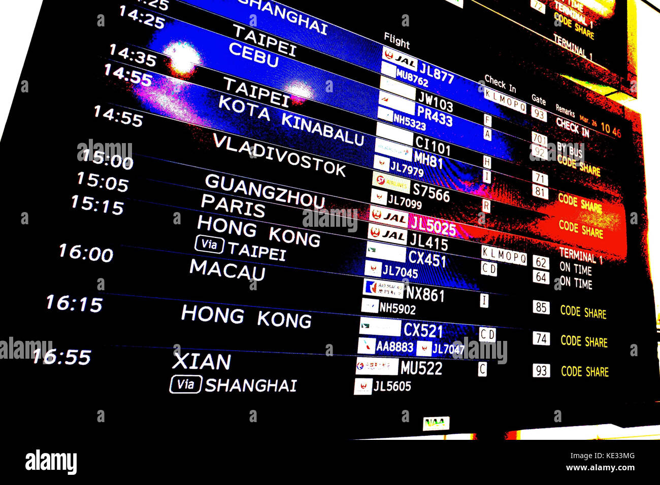 Narita airport board hi-res stock photography and images - Alamy