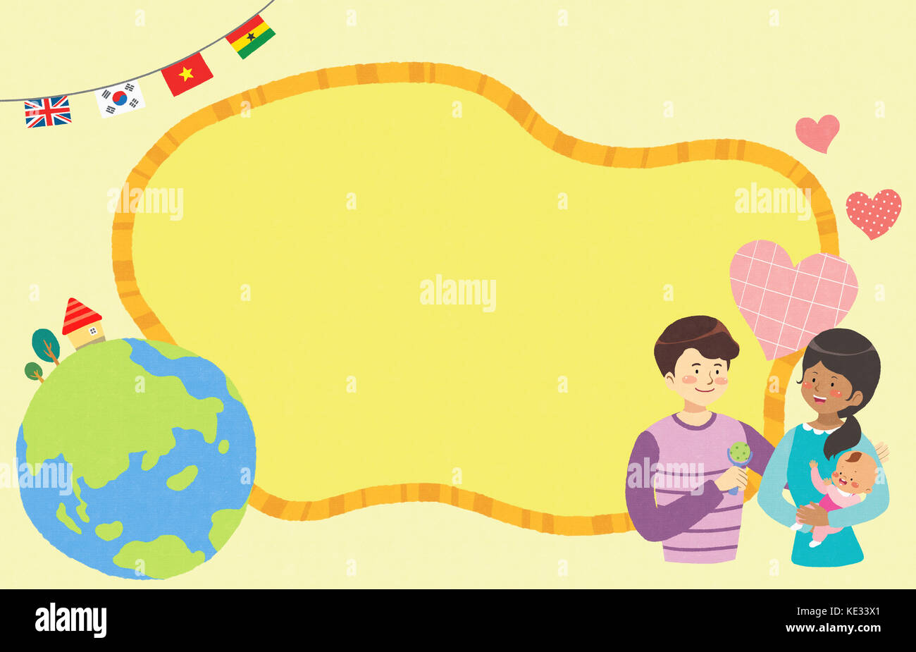 Frame with harmonious multicultural family Stock Photo - Alamy