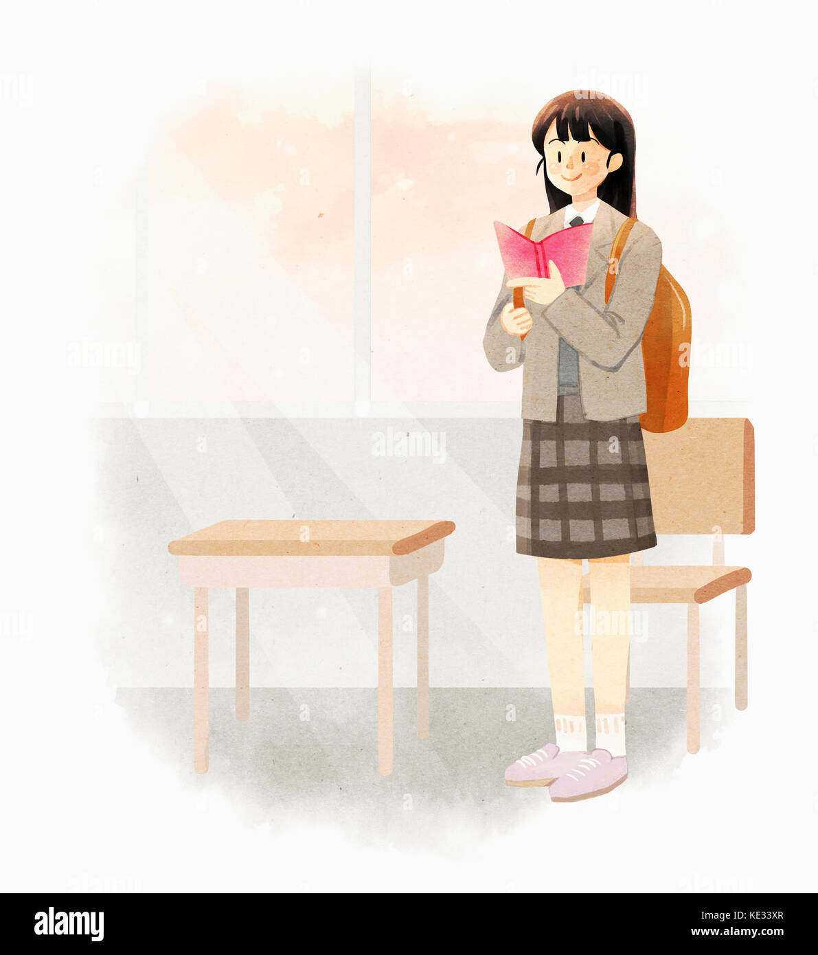 Smiling high school girl Stock Photo - Alamy