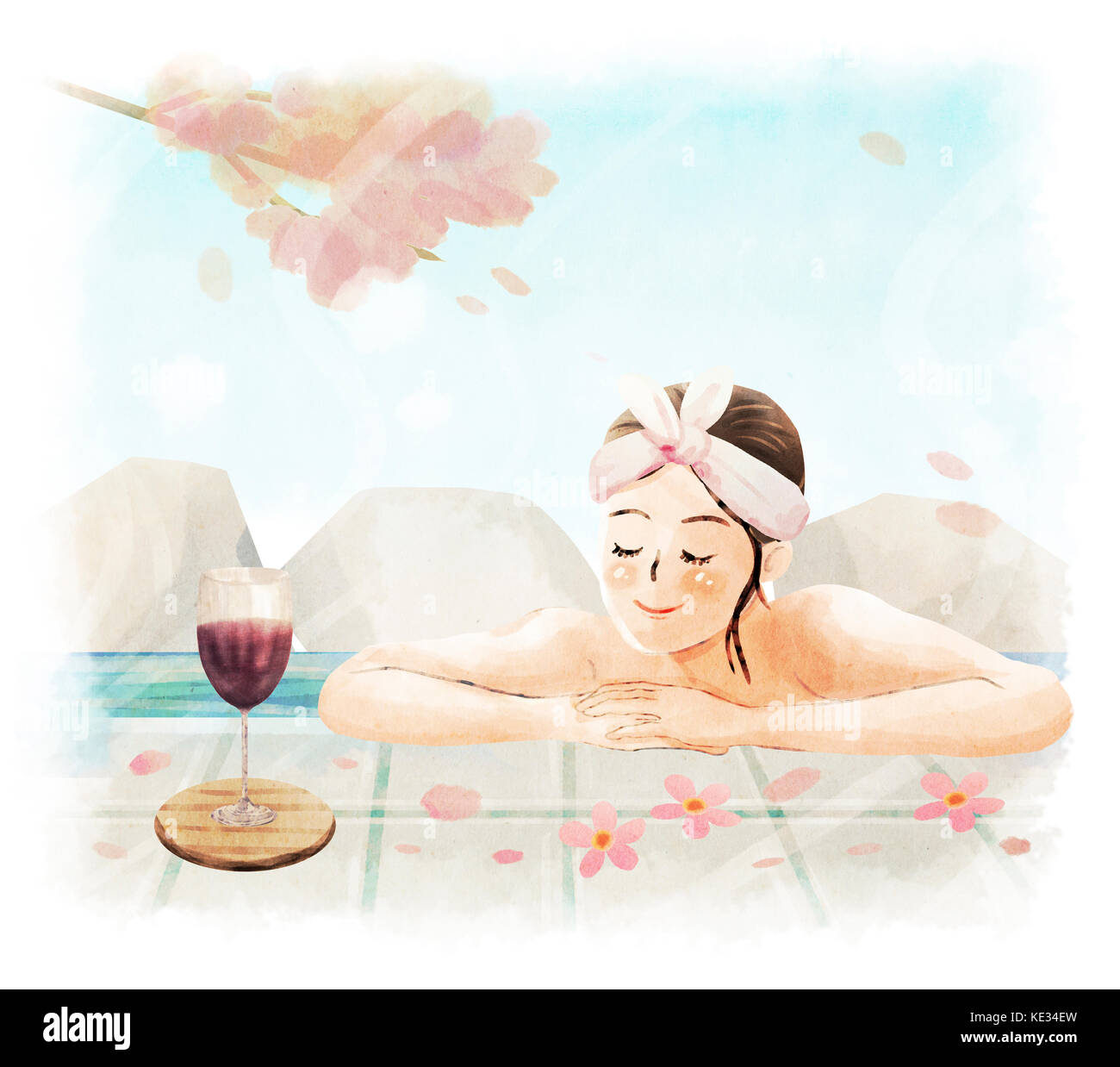 Portrait of smiling woman relaxing at spa Stock Photo - Alamy