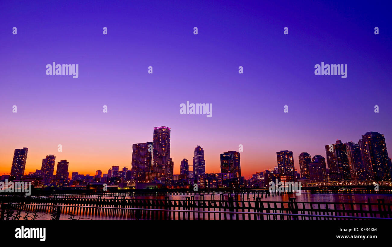 Cityscape at Sunset Stock Photo - Alamy