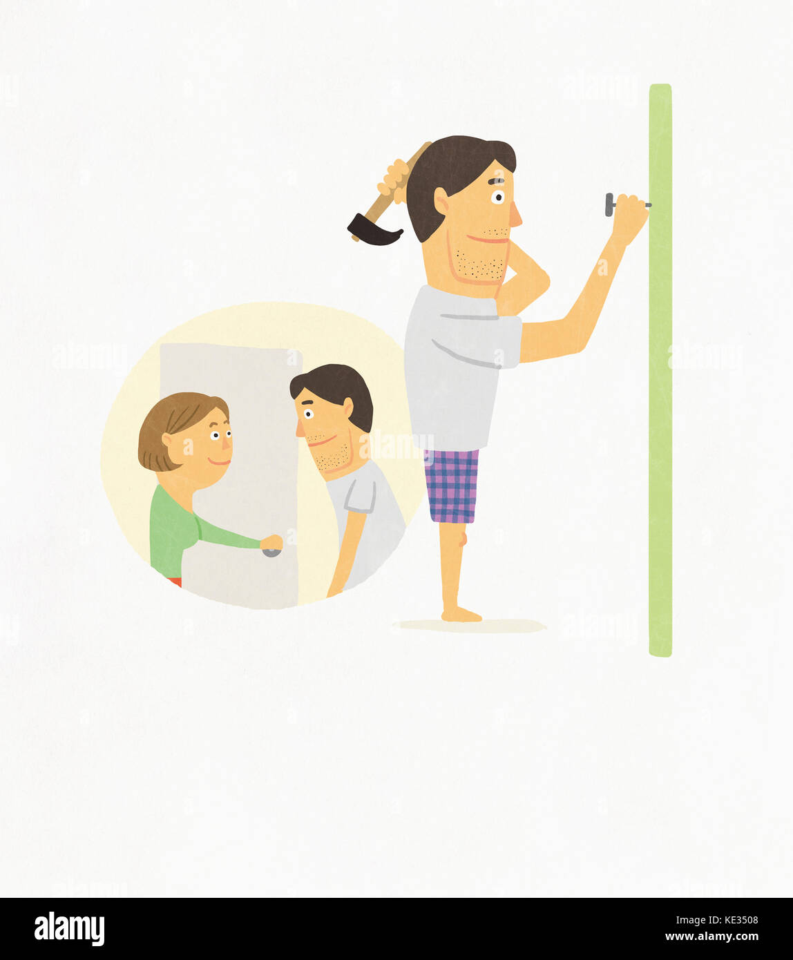 Neighbors talking about noise problem Stock Photo - Alamy