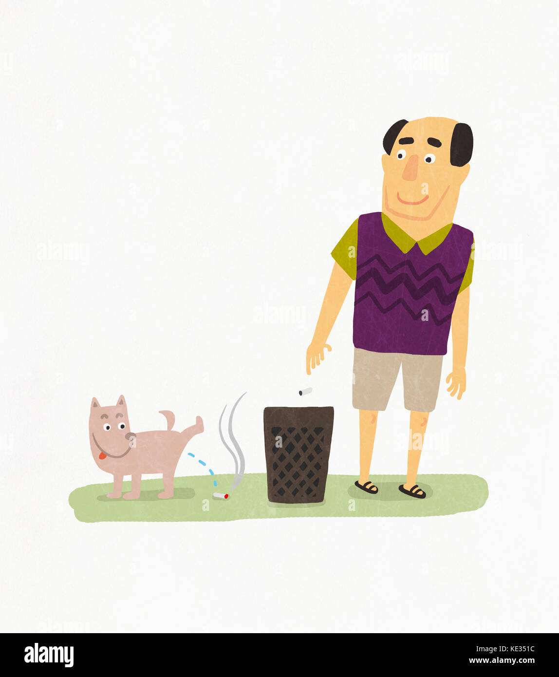 Man throwing away cigarette butts Stock Photo - Alamy