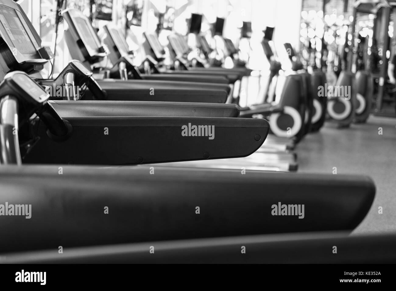 fitness facility center, gym interior, health club with sports training ...