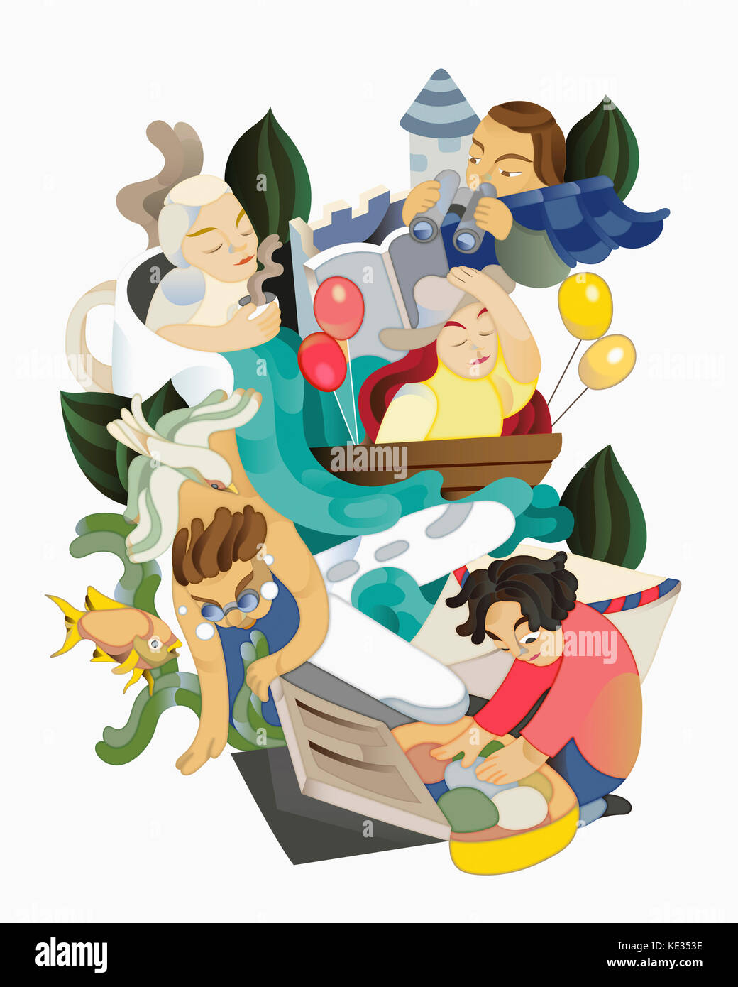 People enjoying their free time in summer Stock Photo - Alamy