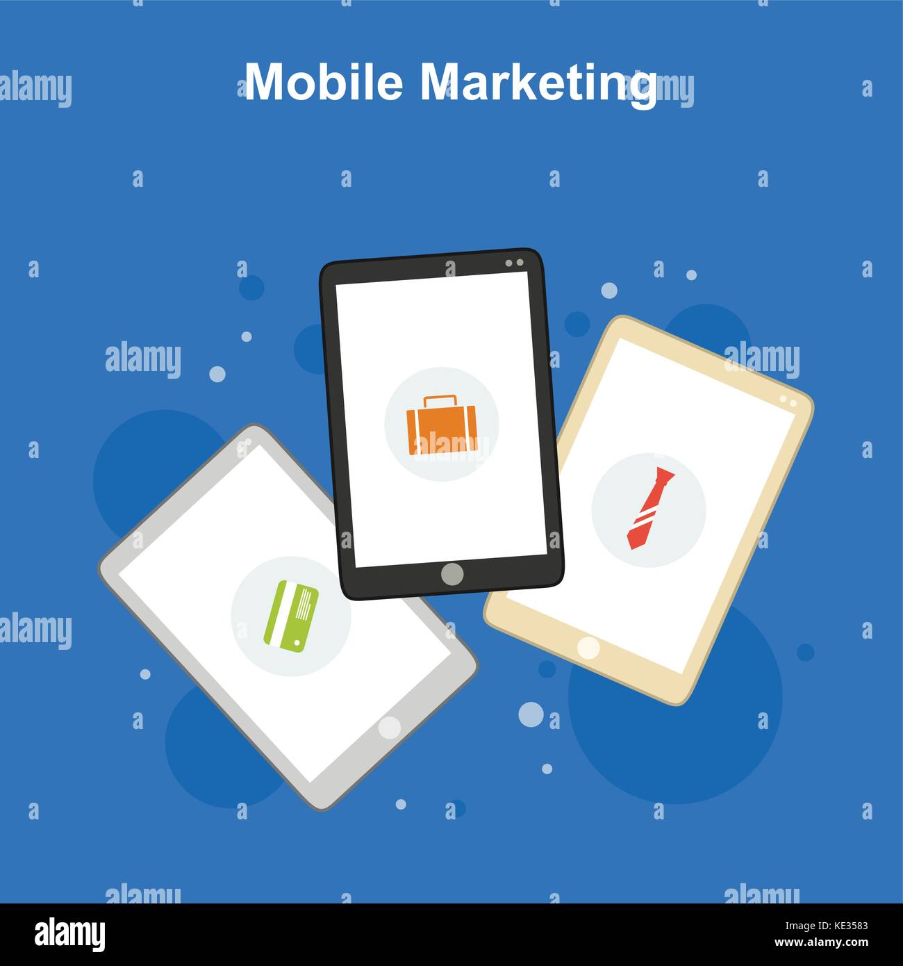 Mobile marketing on blue background style Stock Vector Image & Art - Alamy