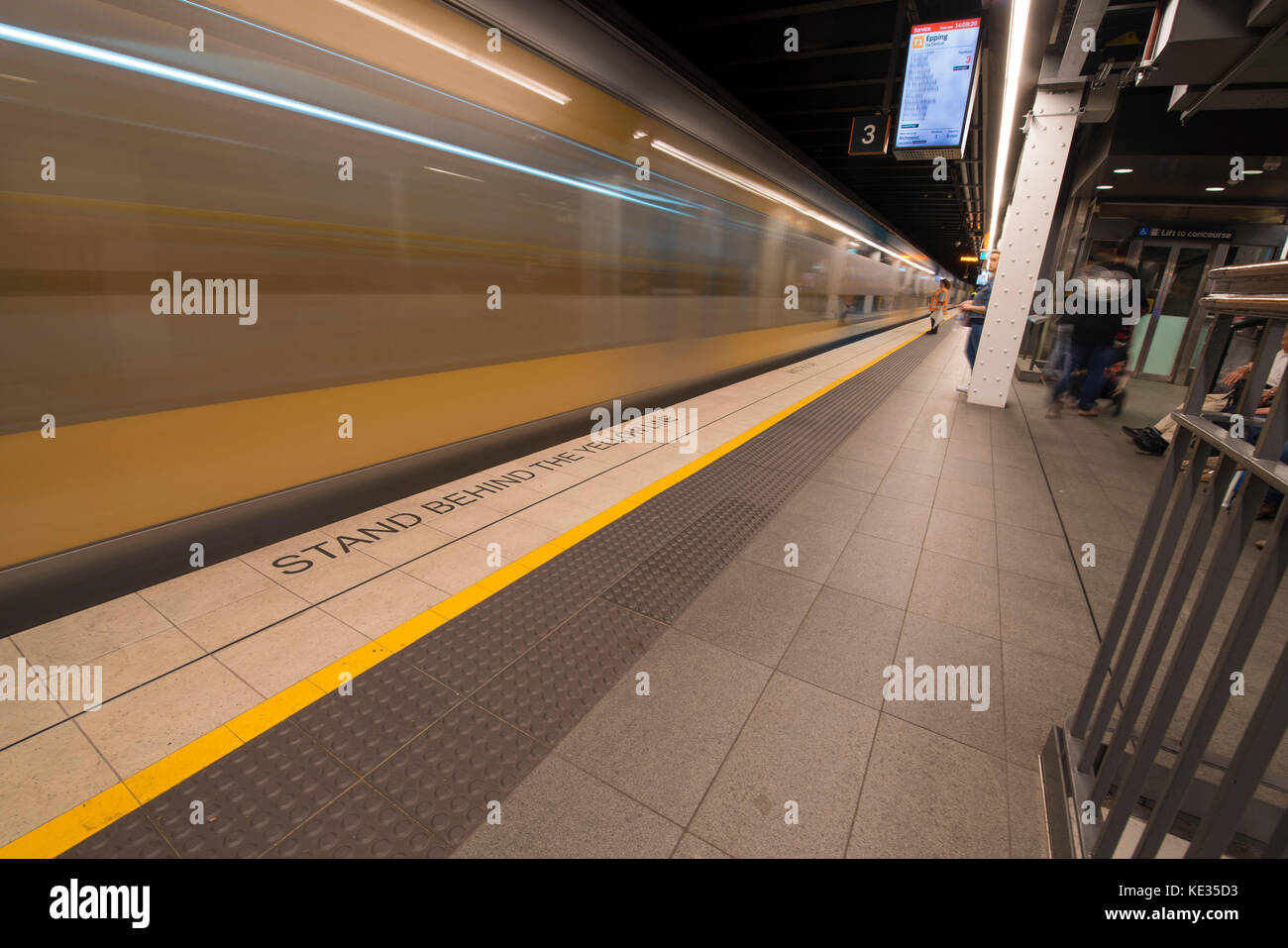 Train on platform in Wynyard Train Station, Sydney, Australia Stock ...