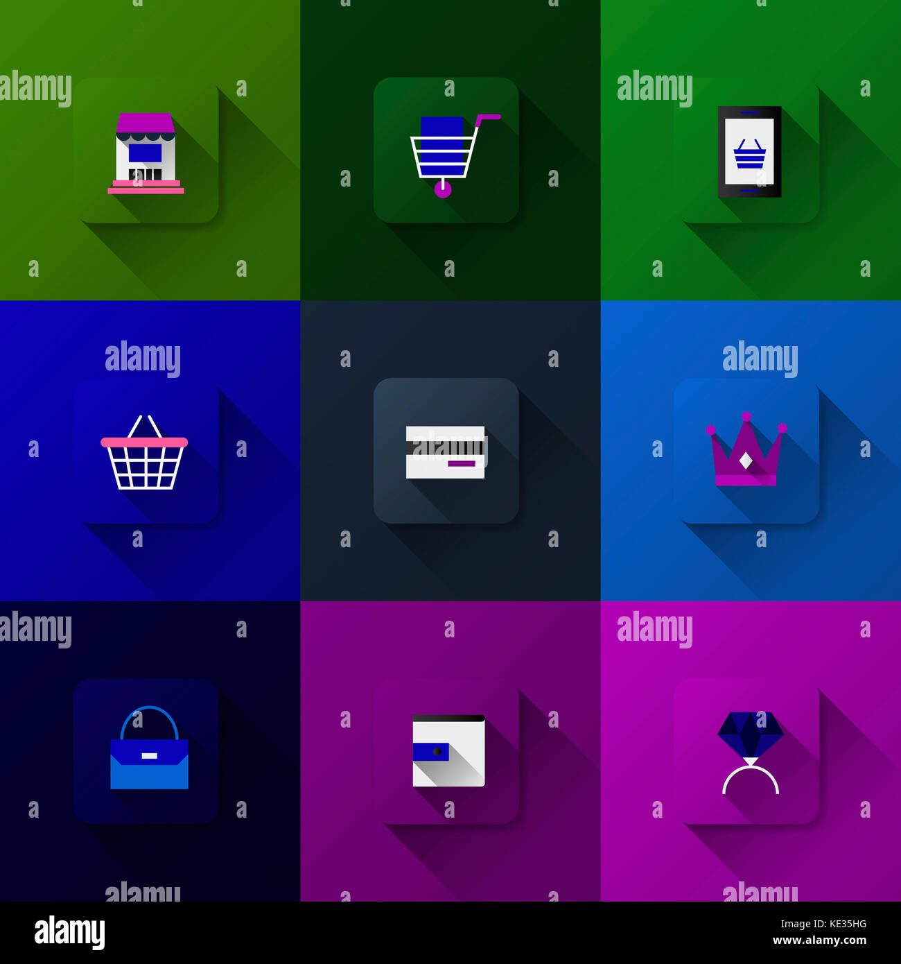 Set of icons related to shopping Stock Photo - Alamy