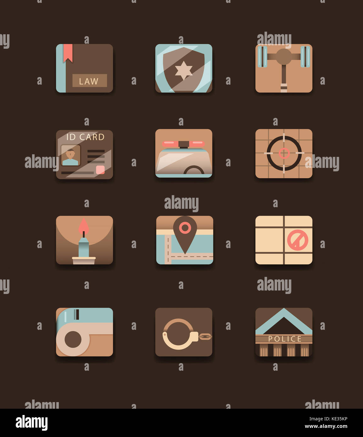 Icon set related to public order Stock Photo - Alamy