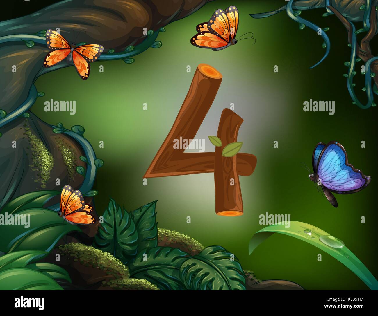 Number 4 worksheet hi-res stock photography and images - Alamy