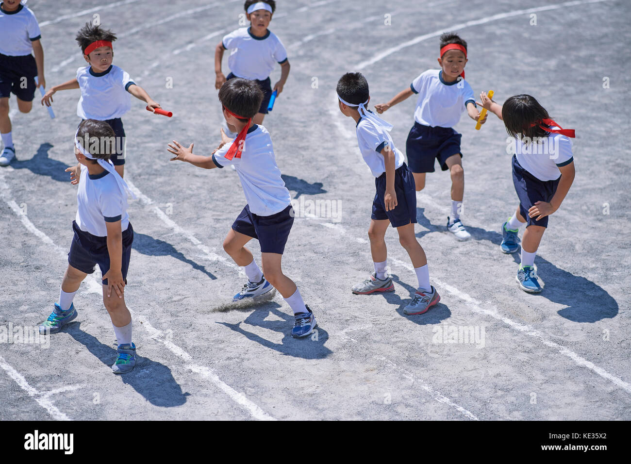 Japanese kids during school sports day Stock Photo - Alamy