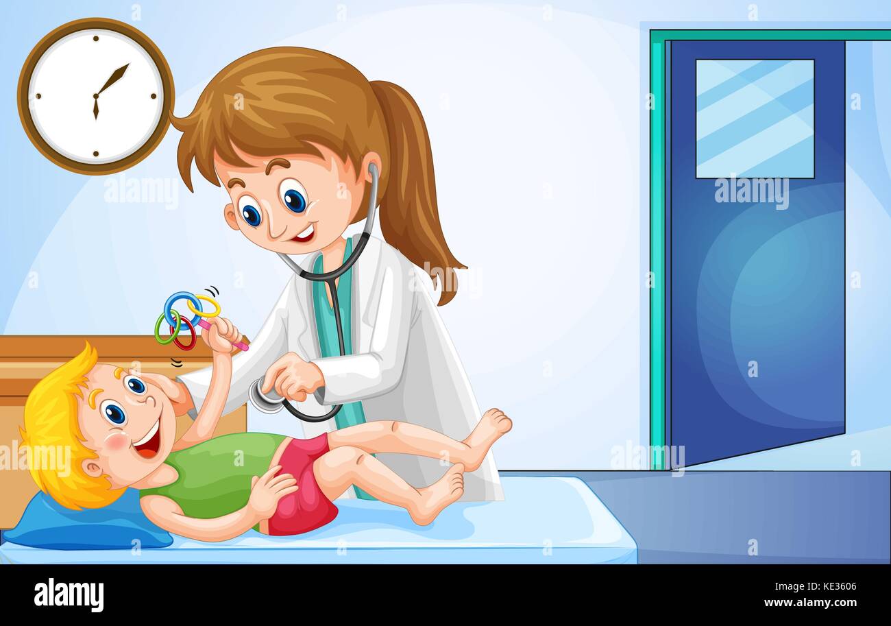 Doctor Checking Patient Clipart