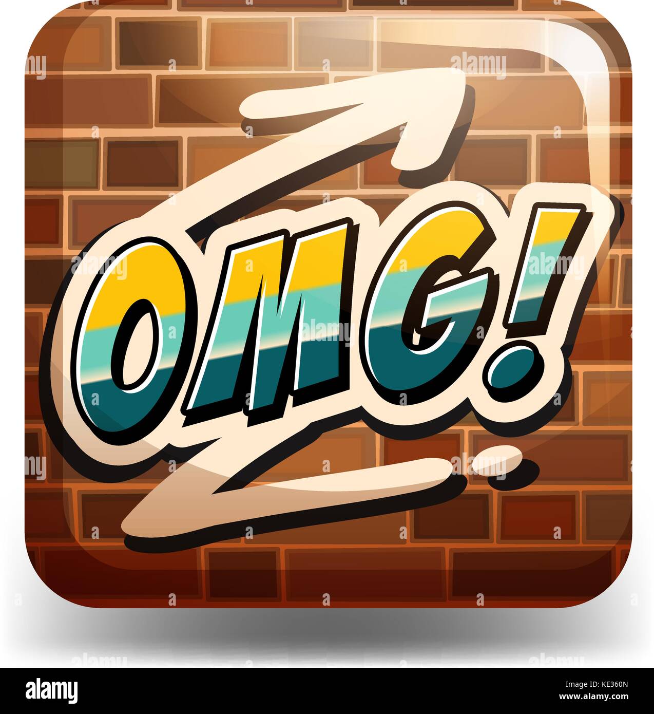 Graffiti on square badge illustration Stock Vector Image & Art - Alamy