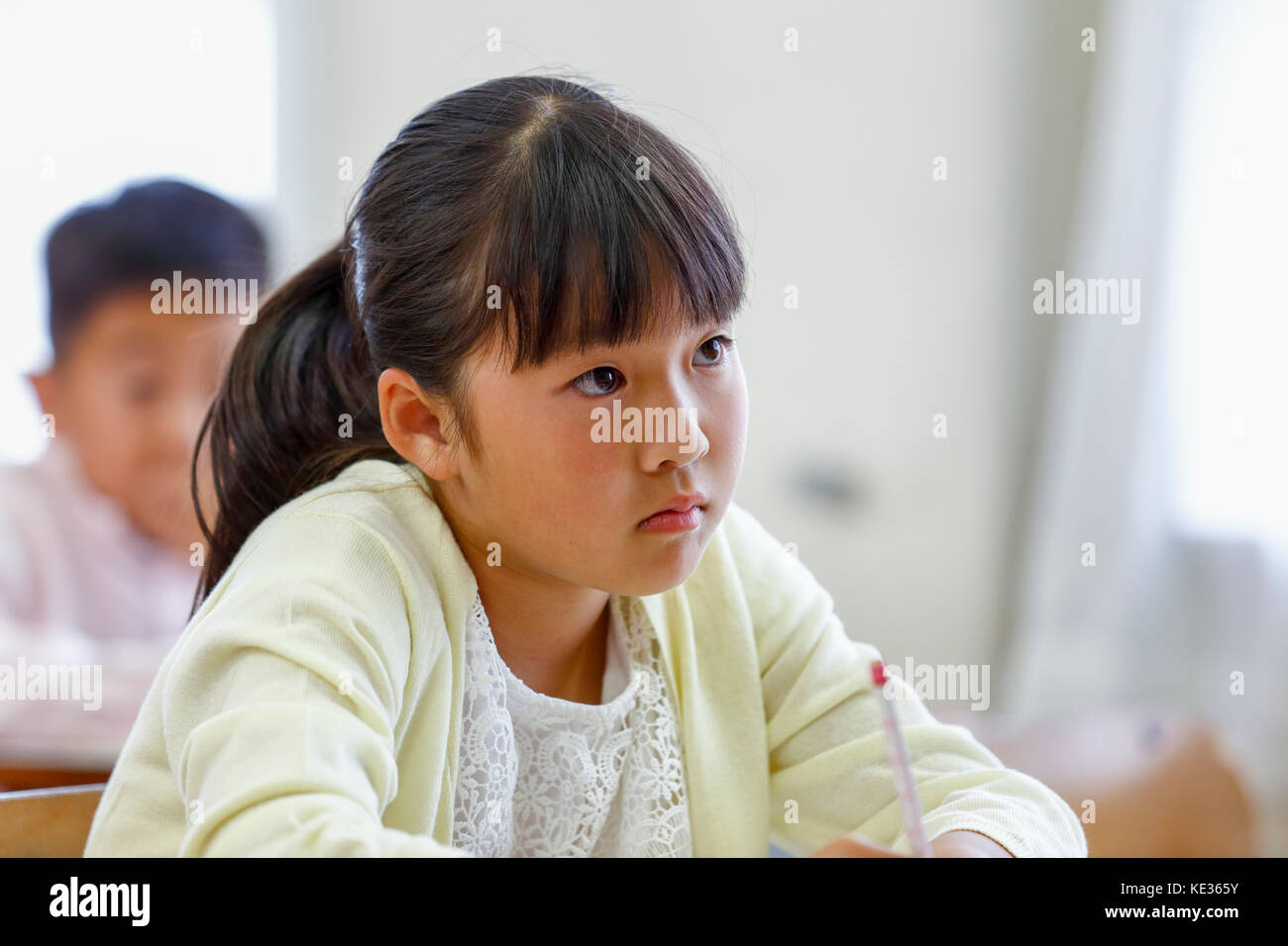 Japanese elementary school kid in the classroom Stock Photo - Alamy