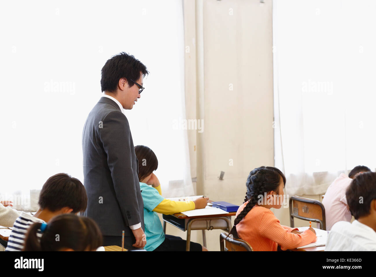 Japanese teacher desk classroom hi-res stock photography and images - Alamy
