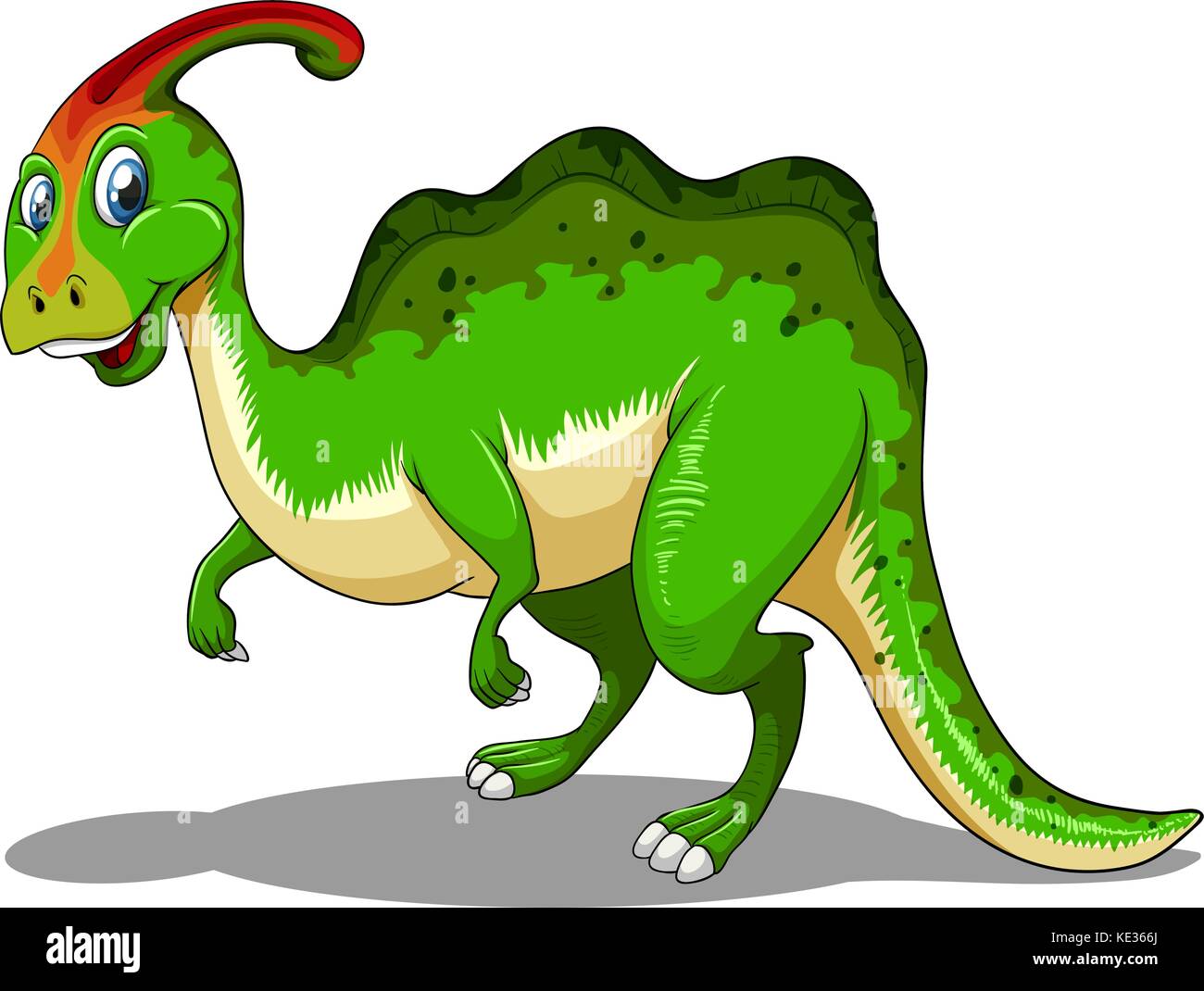 Green dinosaur standing on white illustration Stock Vector Image & Art ...