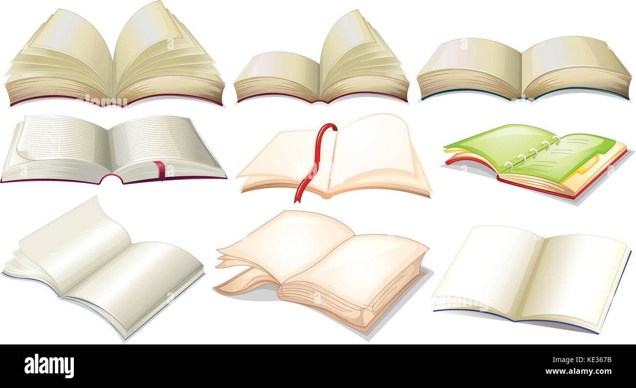 Different design of books and notebooks illustration Stock Vector Image ...