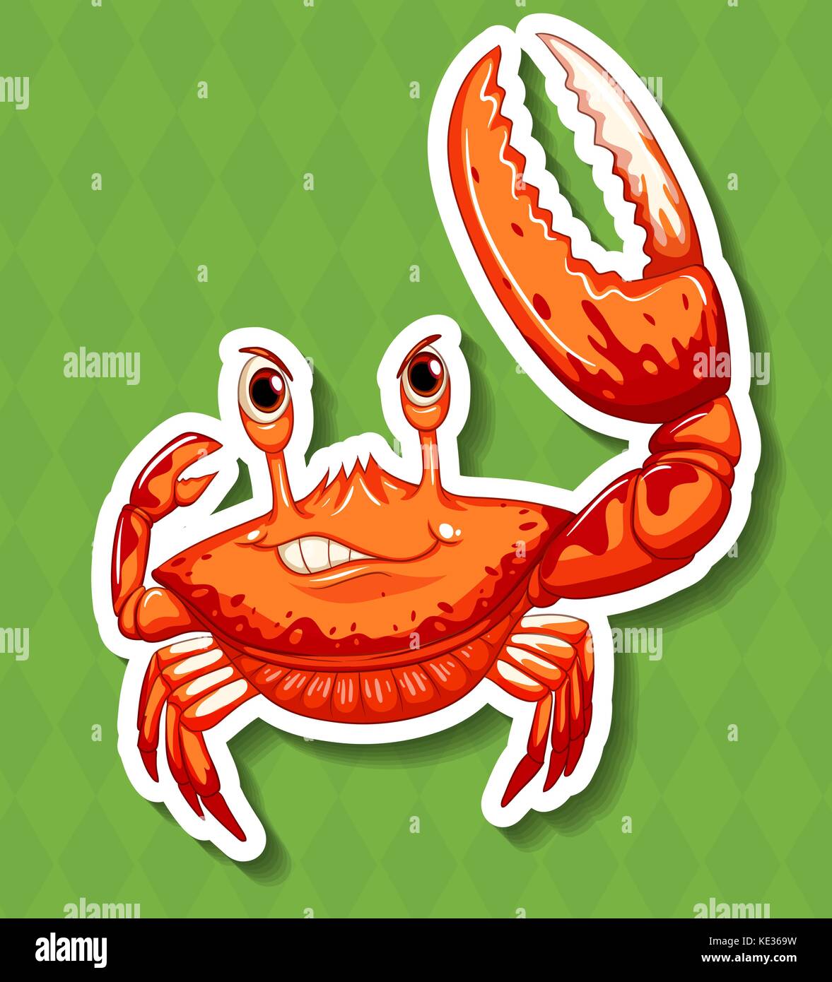 Wild crab with big claw illustration Stock Vector Image & Art - Alamy