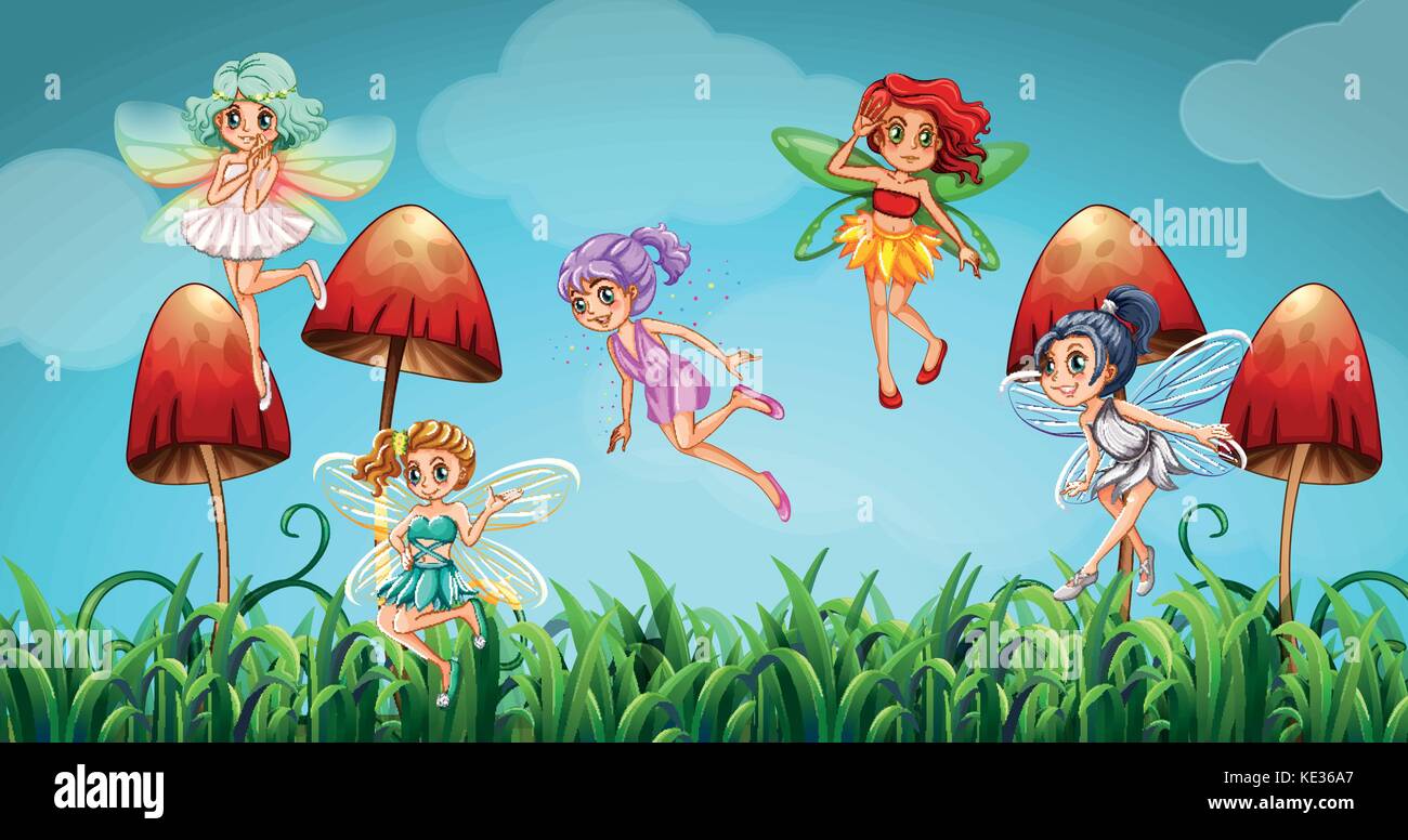 Garden fairies Stock Vector Images - Alamy