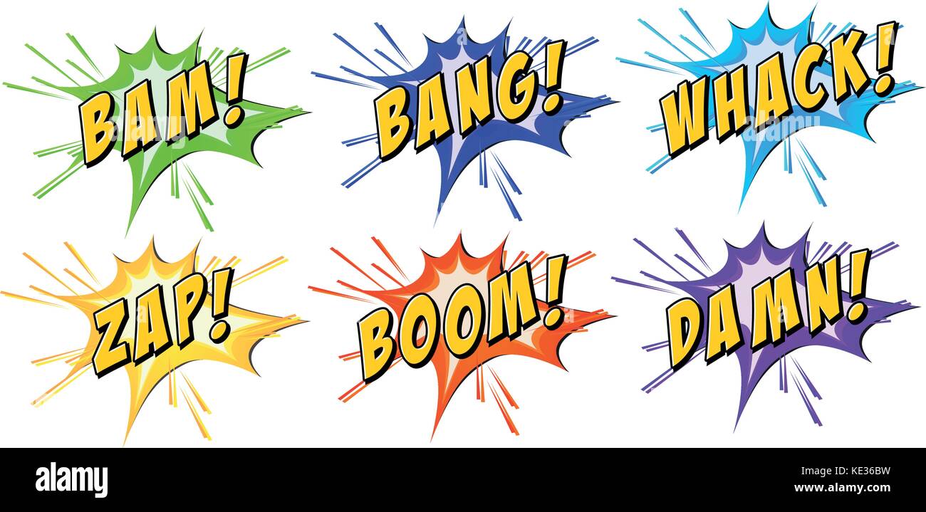 Words on explosion background illustration Stock Vector Image & Art - Alamy