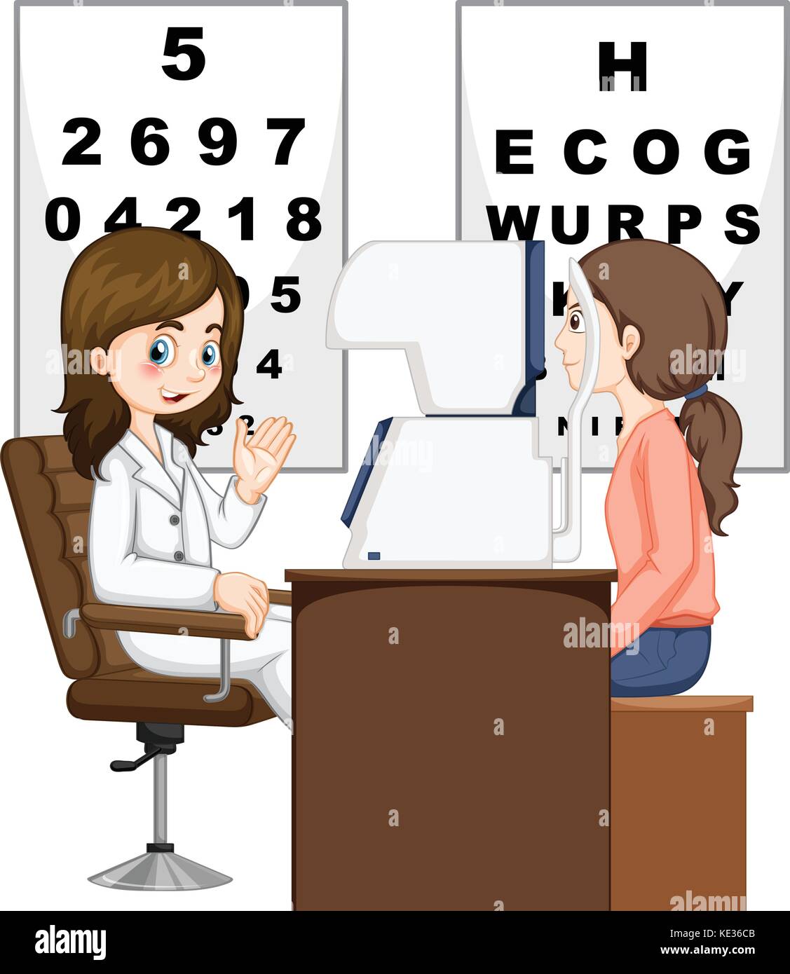 Doctor checking woman patient Stock Vector Images - Alamy