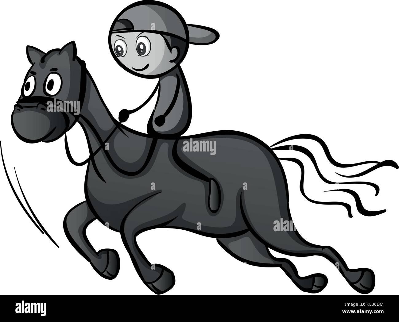 Boy riding a horse illustration Stock Vector Image & Art - Alamy
