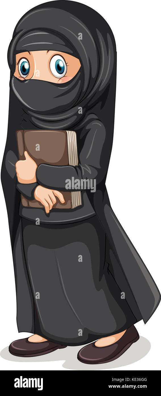 Muslim woman in black dress Stock Vector Images - Alamy