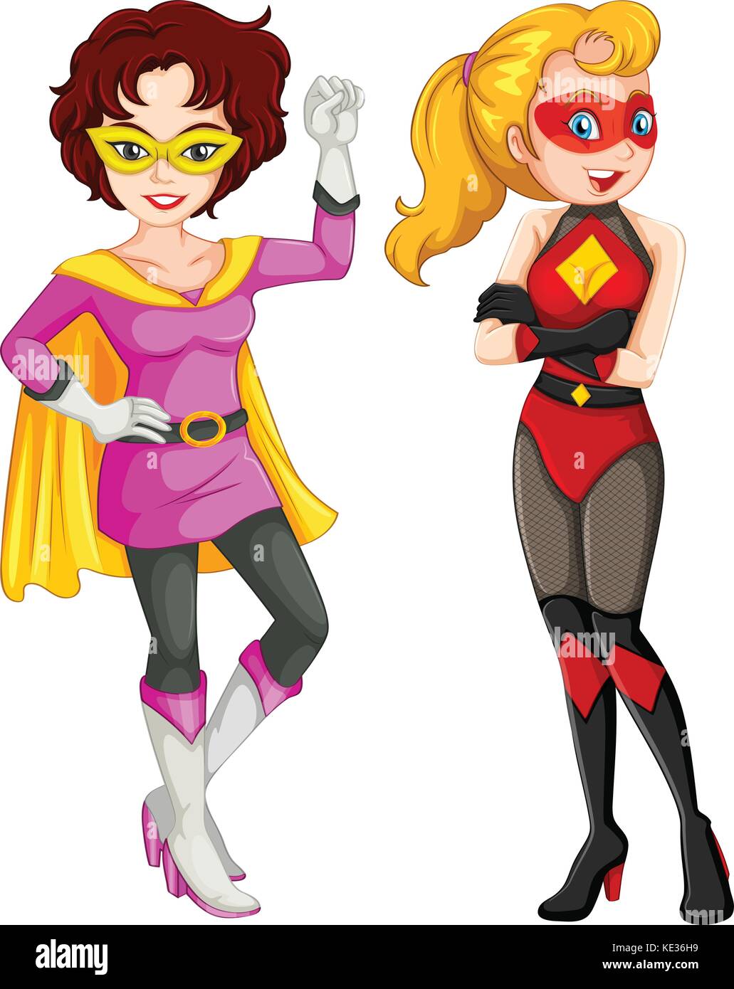 Two superheroes wearing masks illustration Stock Vector Image & Art - Alamy