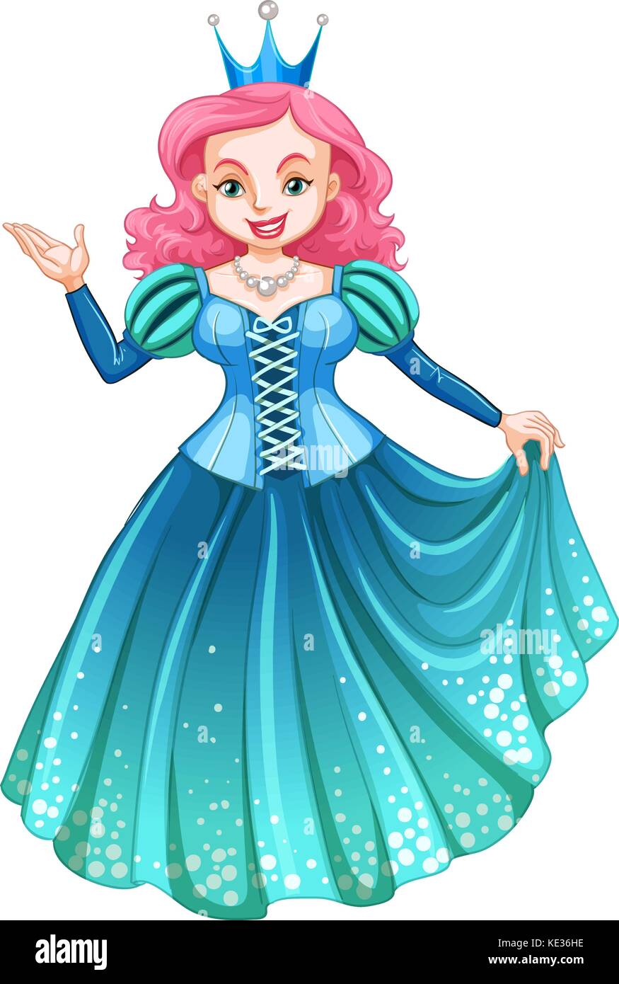 Queen in blue dress illustration Stock Vector Image & Art - Alamy