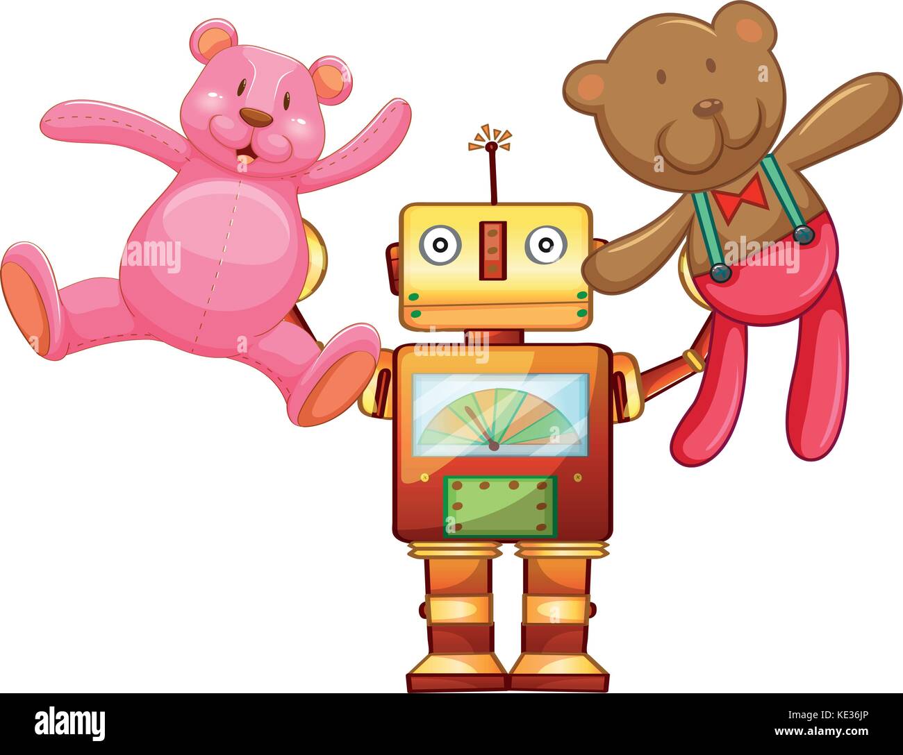 Robot lifting up teddy bears illustration Stock Vector Image & Art - Alamy