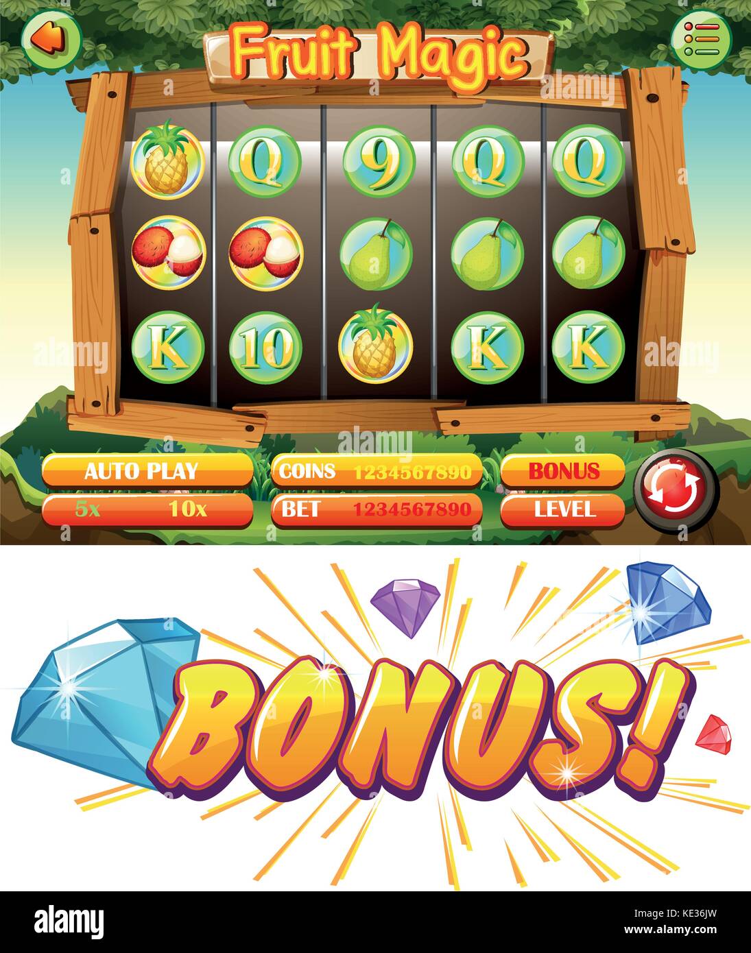 Magic fruit Stock Vector Images - Alamy