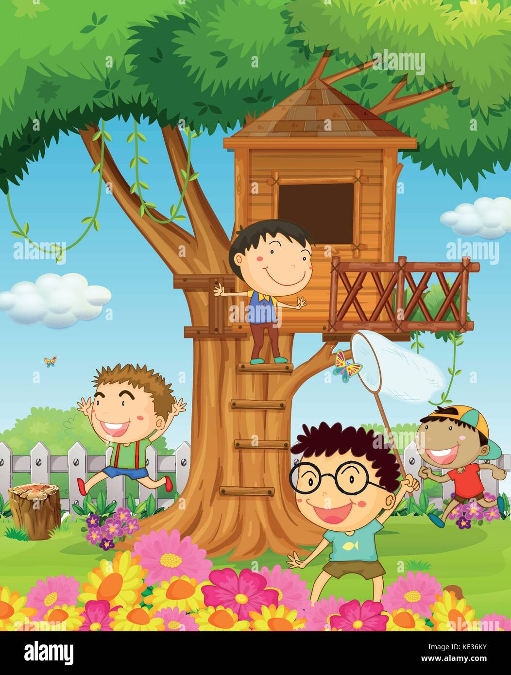 Boys playing clip art hi-res stock photography and images - Alamy