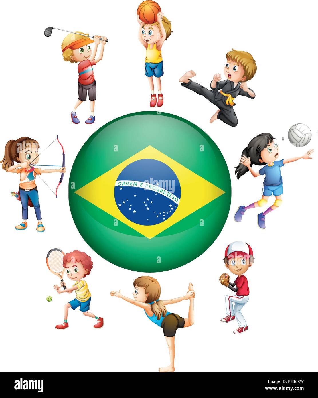 Different sports in Brazil illustration Stock Vector Image & Art - Alamy