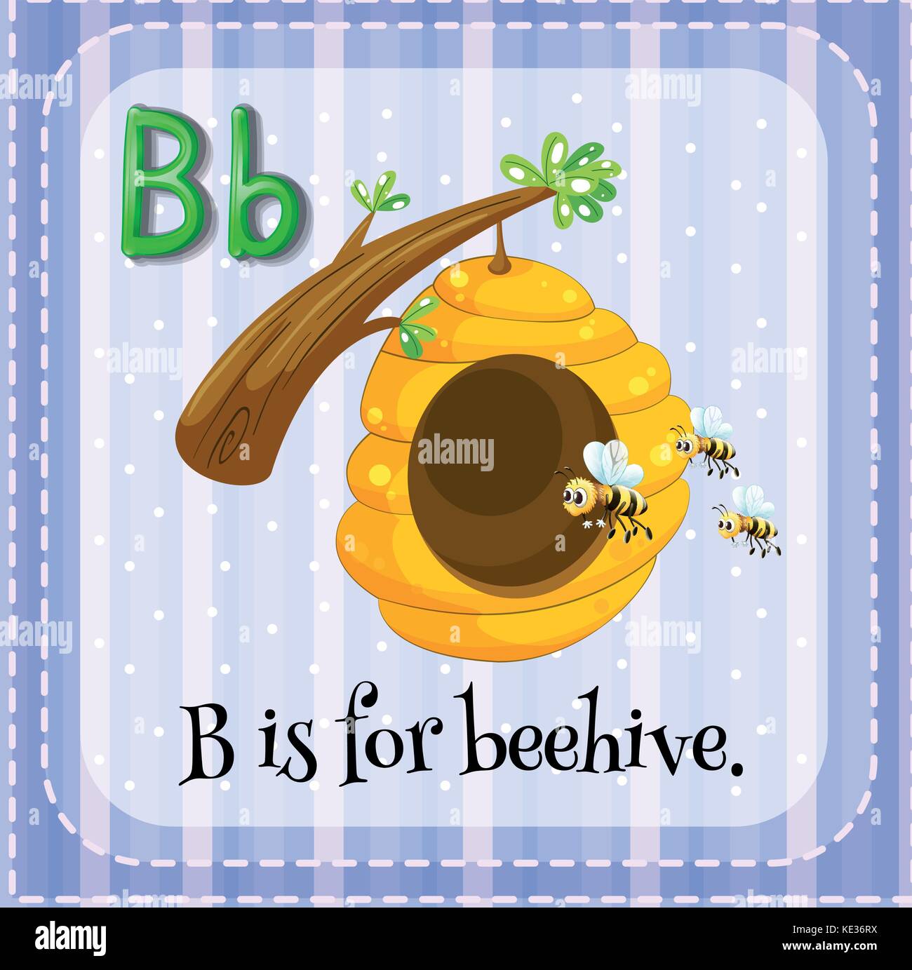 Flashcard letter B is for beehive illustration Stock Vector Image & Art ...