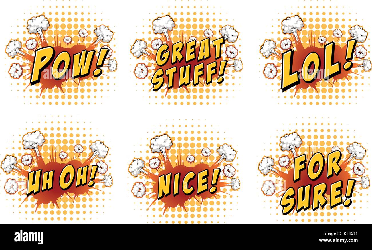 Expression words on cloud explosion illustration Stock Vector Image ...