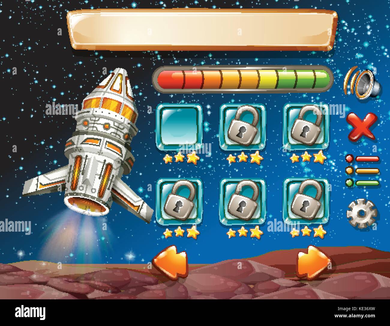 Game template with space background illustration Stock Vector Image ...
