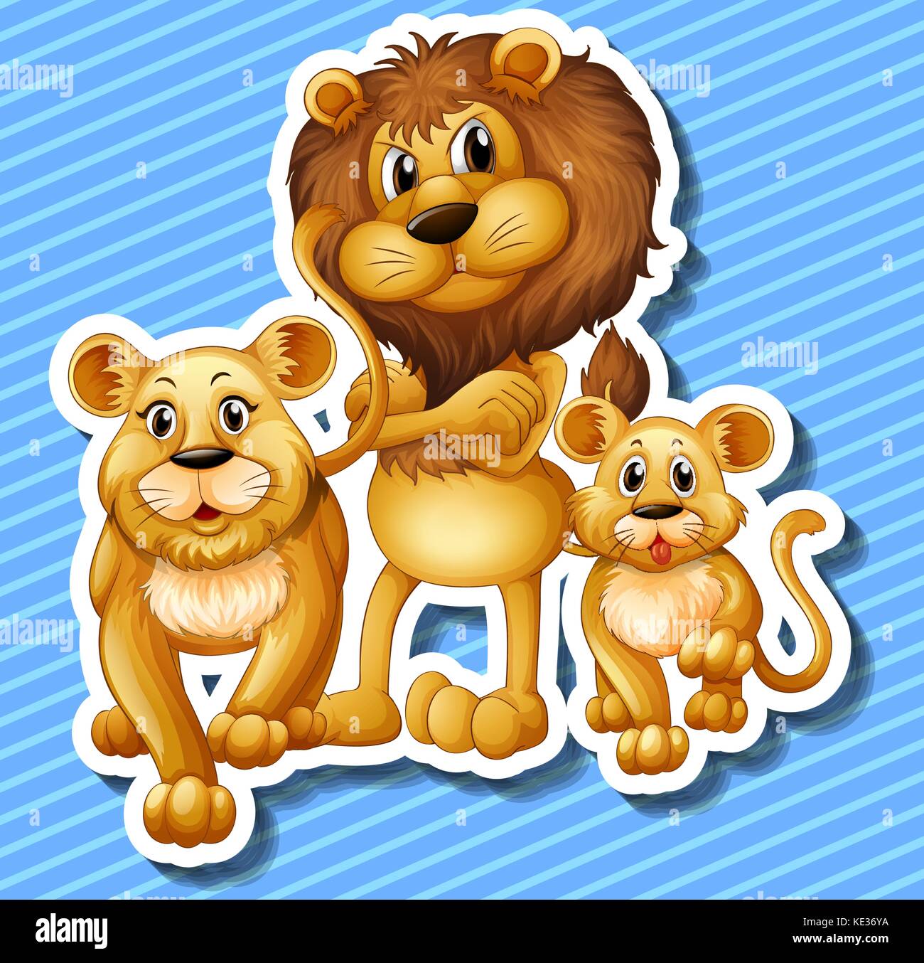 Lion family with little cub illustration Stock Vector Image & Art - Alamy