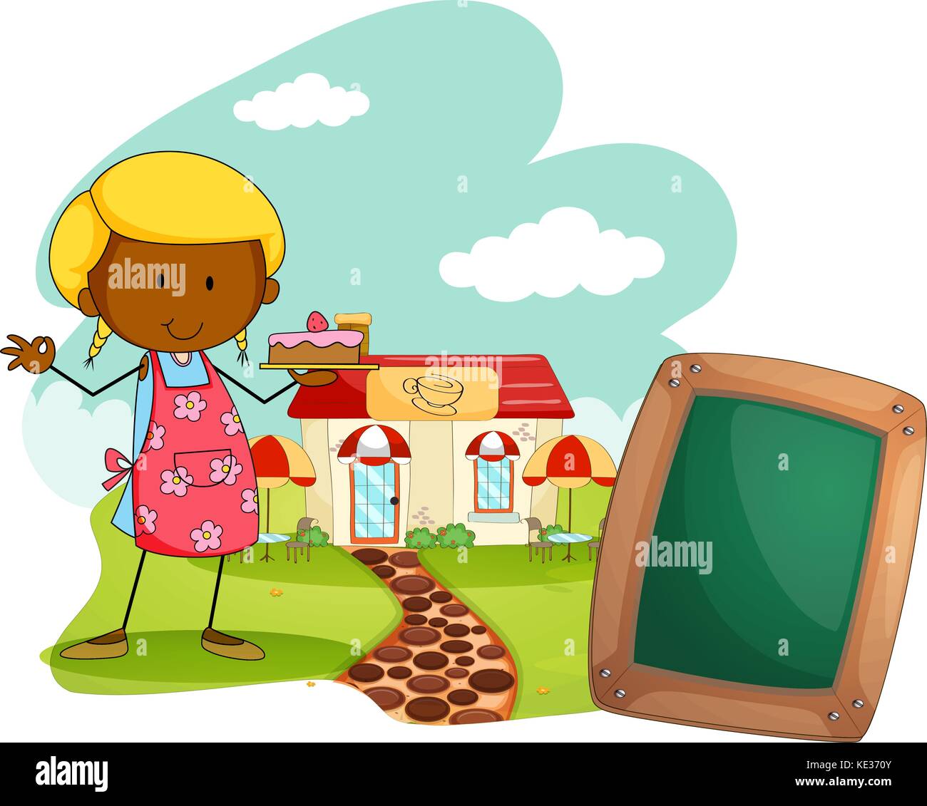 Bakery woman at work Stock Vector Images - Alamy