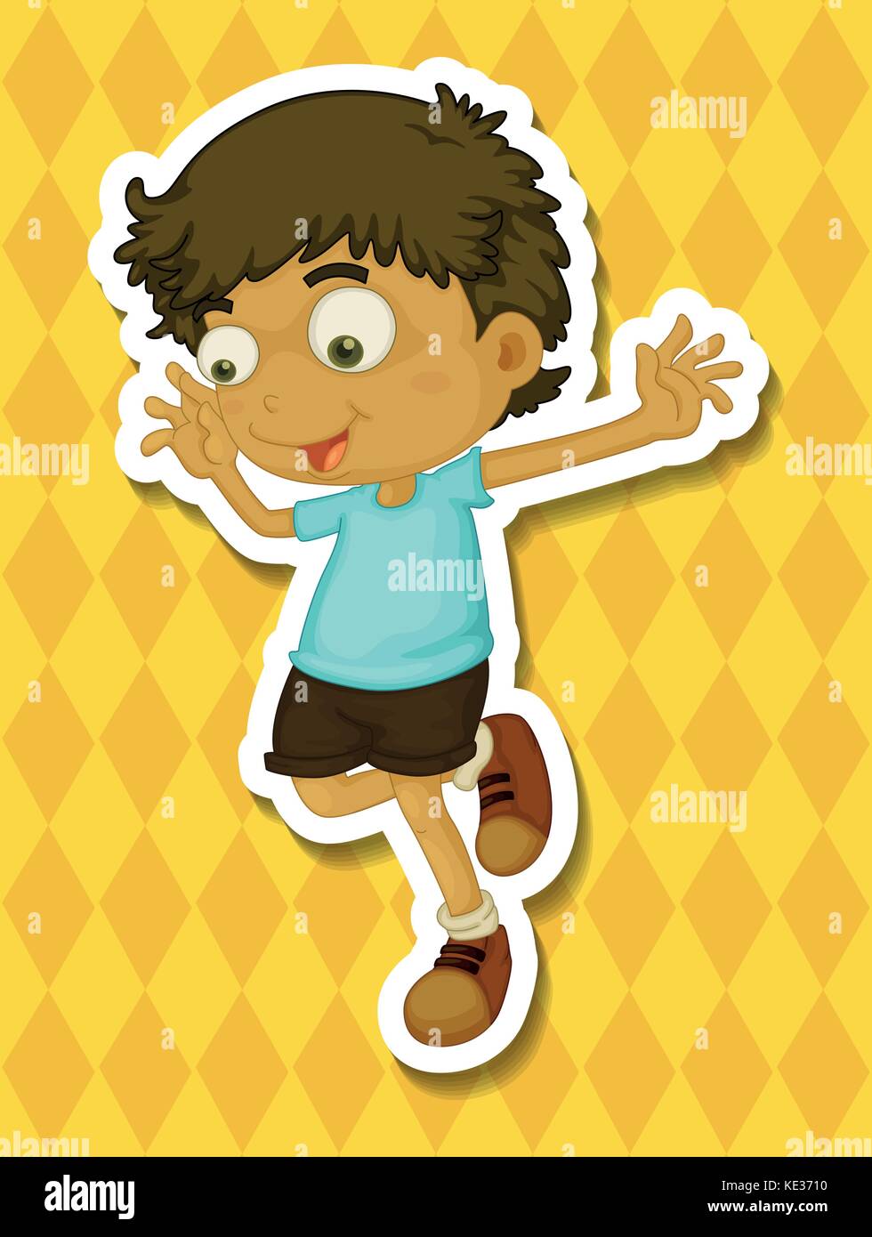 Little boy jumping around illustration Stock Vector Image & Art - Alamy