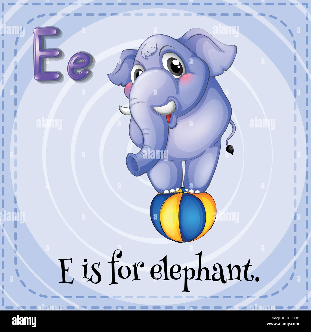 Flashcard of E is for elephant illustration Stock Vector Image & Art ...
